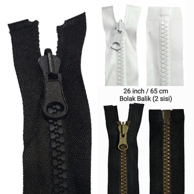 Jual Resleting Jaket Gigi Vislon 26 inch/65 cm @5 Lusin Zipper Ritsleting Gigi Besar Kasar Buaya ...