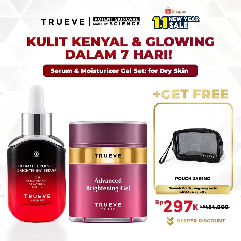 Jual TRUEVE Serum & Moisturizer Gel Set: For Dry Skin, Ultimate Drops ...