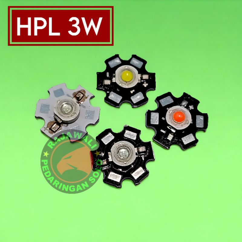 Jual HPL 3W HEATSINK PUTIH HIJAU MERAH KUNING BIRU HIGH POWER LED ...