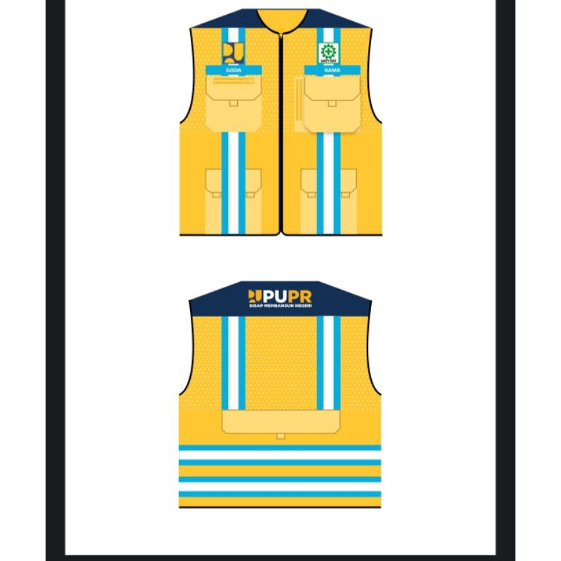 Jual rompi dinas PU" Rompi safety" rompi k3(harga termasuk bordir ...