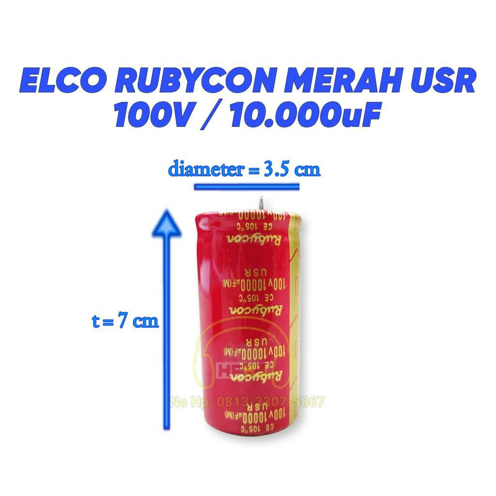 Jual ELCO ELCHO RUBYCON Merah USR 10000uF 100V elco rubycon 10000 mikro ...