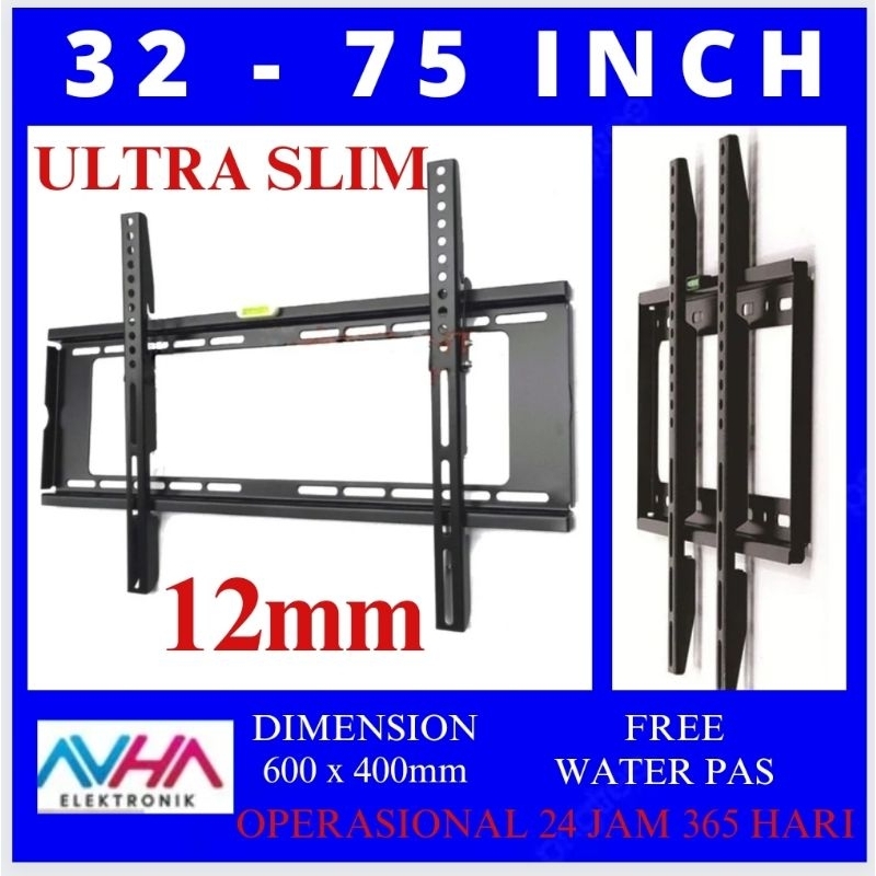 Jual Bracket breket braket tv LCD LED uhd oled 24 32 40 42 43 50 55 60 65 70 75 inch Ultra Slim ...
