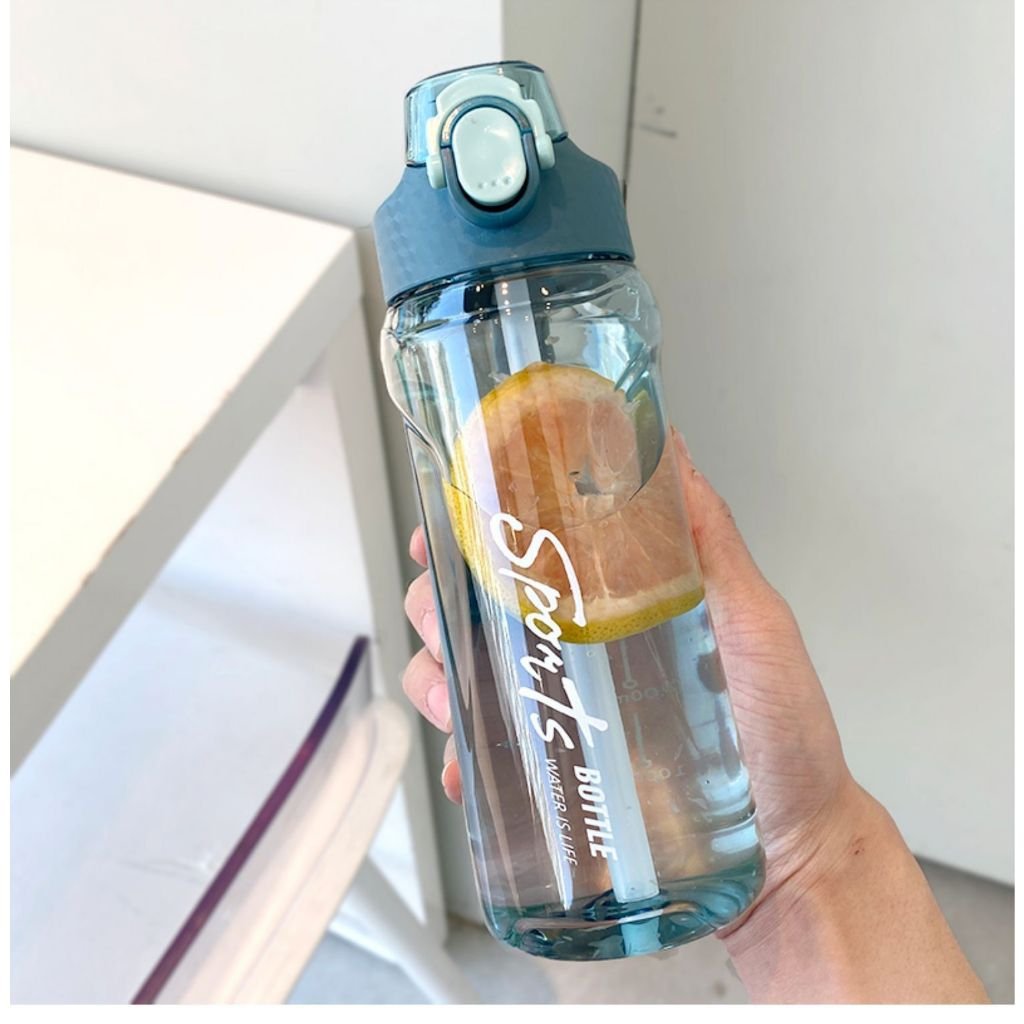 Jual Botol Minum Aesthetic SPORT 750 ML Tali Karet Sedotan | Shopee ...