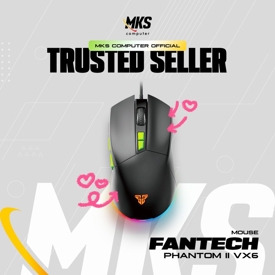Jual Fantech PHANTOM II VX6 Mouse Gaming Macro RGB | Shopee Indonesia