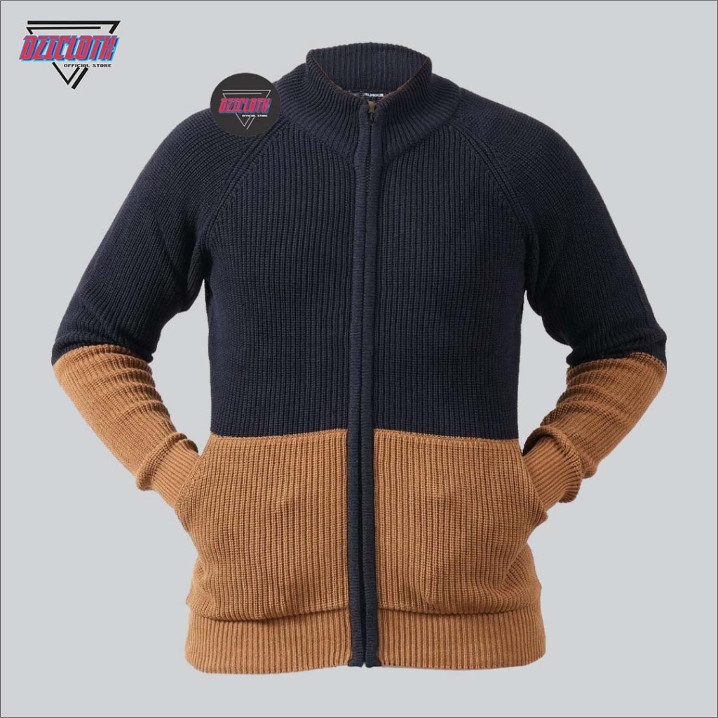 Jual Sweater Rajut Resleting Saku Jaket Rajut Tebal | Shopee Indonesia