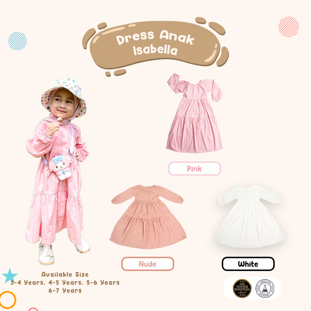 Jual Dress Anak Paud dan TK Isabella Series Me and Mon | Shopee Indonesia
