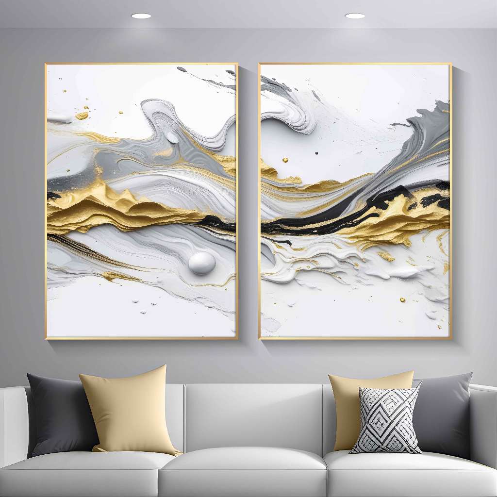 Jual DVLIVING Hiasan Dinding Ruang Tamu Minimalis 80x57cm &40x57cm ...