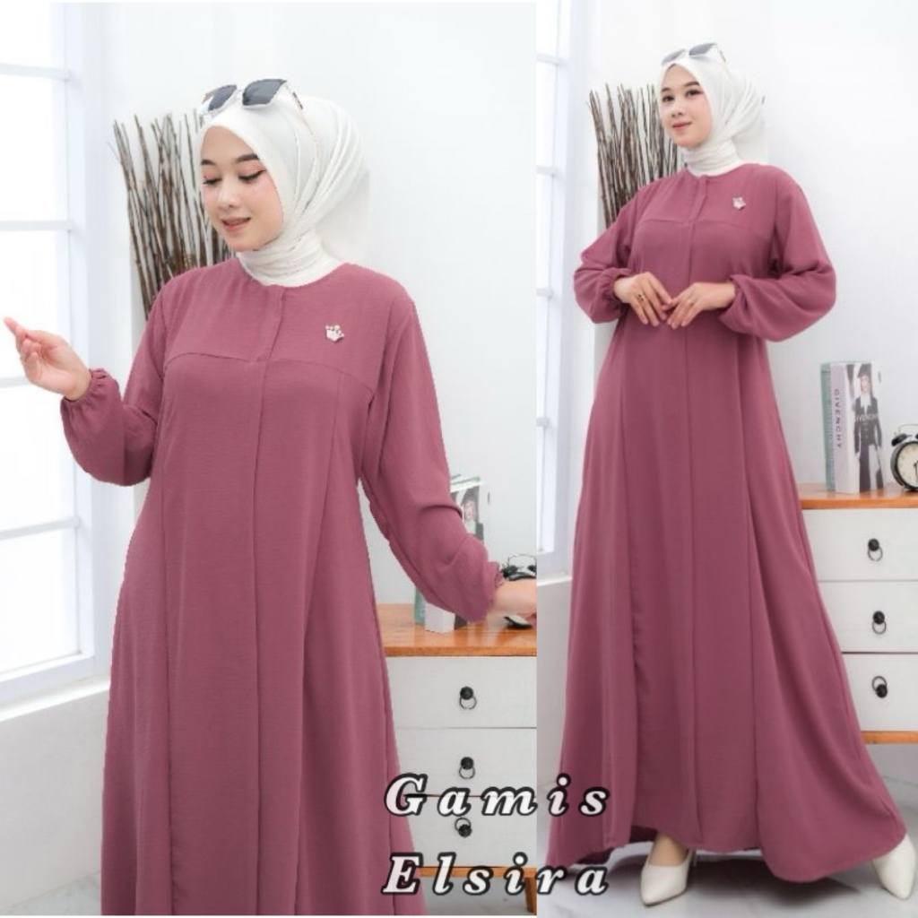 Jual GAMIS ELSIRA CRINKLE AIRFLOW LD 110CM PB 130CM | Shopee Indonesia