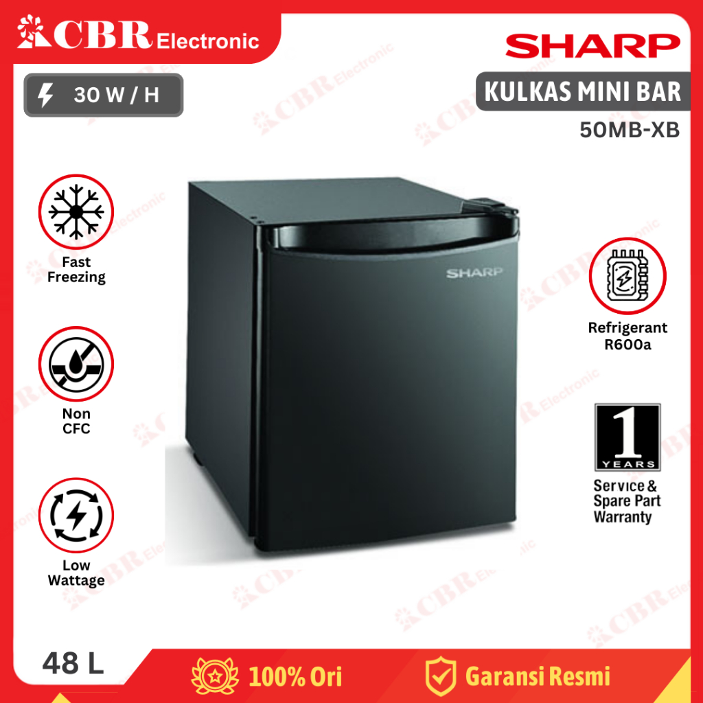 Jual Kulkas Mini Bar SHARP 1 Pintu SJ-50MB-XB (Mini Bar) 48 L | Shopee ...