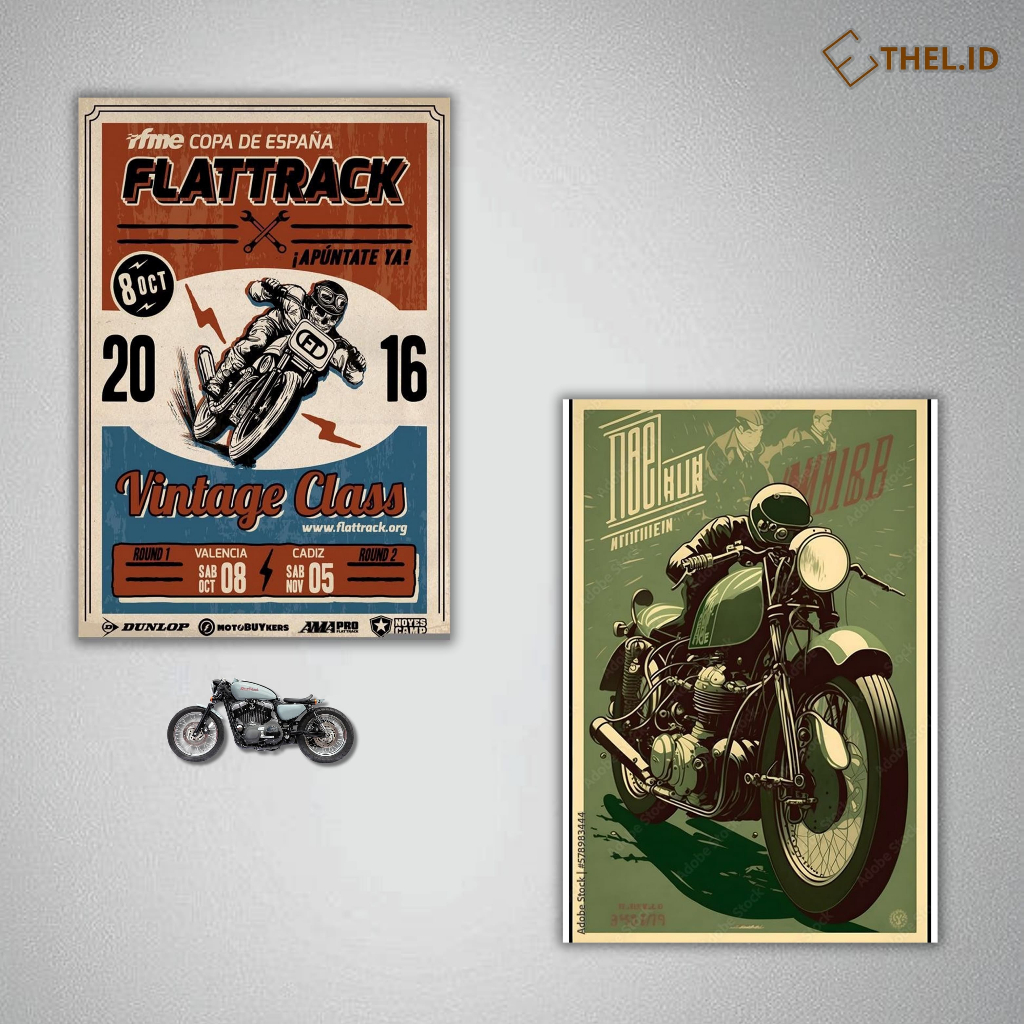 Jual Poster Kayu Pajangan Hiasan Dinding Wall Decor- Motor Custom ...