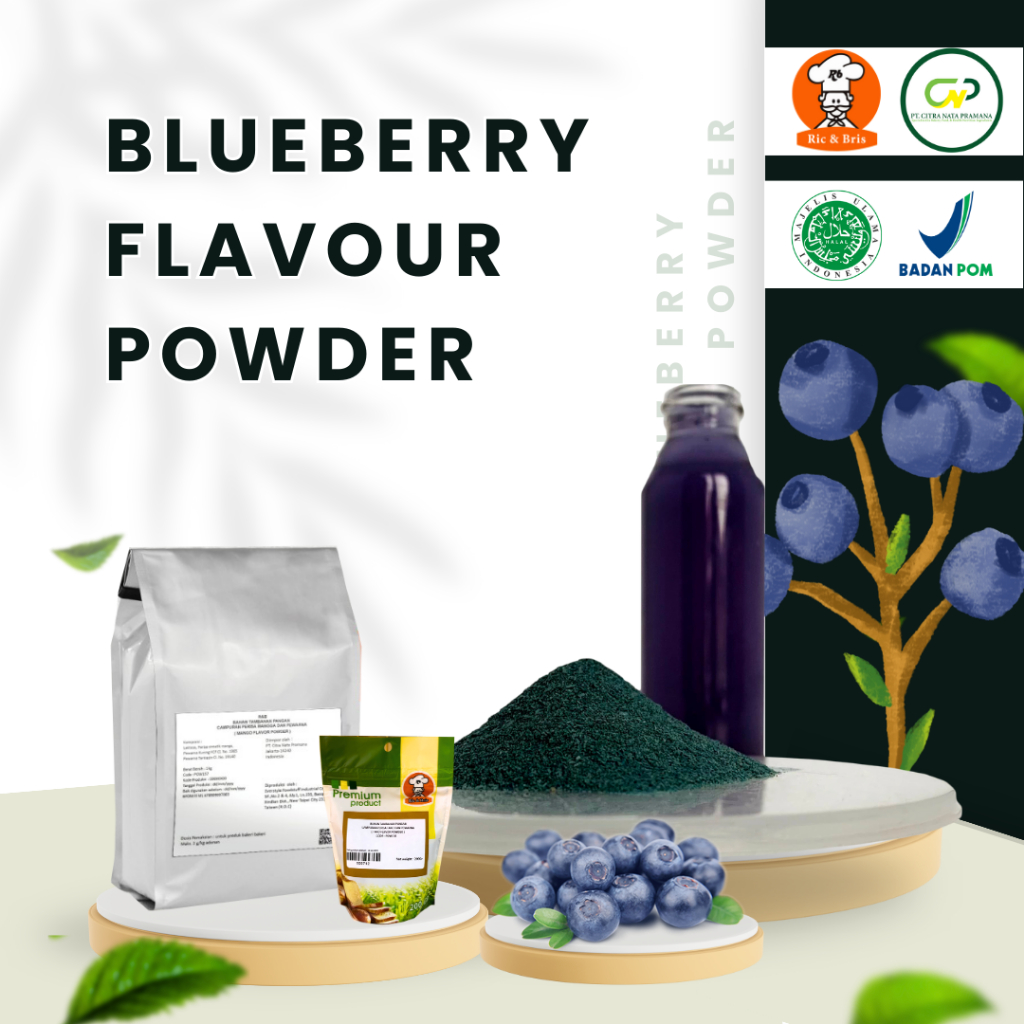 Jual Blueberry Flavour Powder / Bubuk Minuman Rasa Blueberry / Bubuk ...