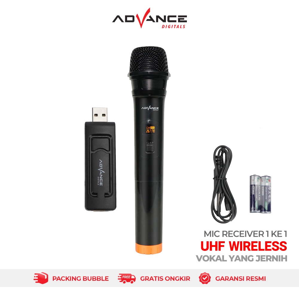 Jual Advance MIC-101 Wireless Mic Karaoke Single Mikropon Nirkabel Professional Microphone ...
