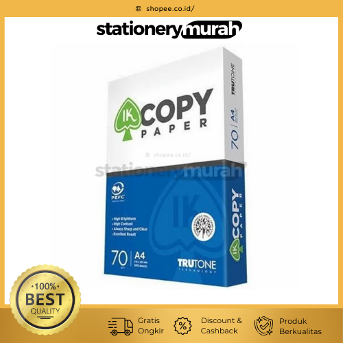 Jual PROMO Kertas HVS Fotokopi A4 70gr IK Copy Paper 1 rim 500lembar ...