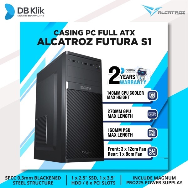 Jual Casing PC Alcatroz Futura S1 Full ATX Inclued Power Supply | Shopee Indonesia