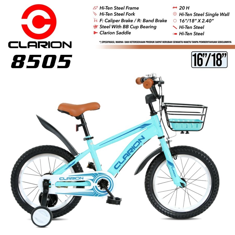 Jual Sepeda Anak Laki & Perempuan CLARION 8505 Keranjang Ukuran 12 16 ...