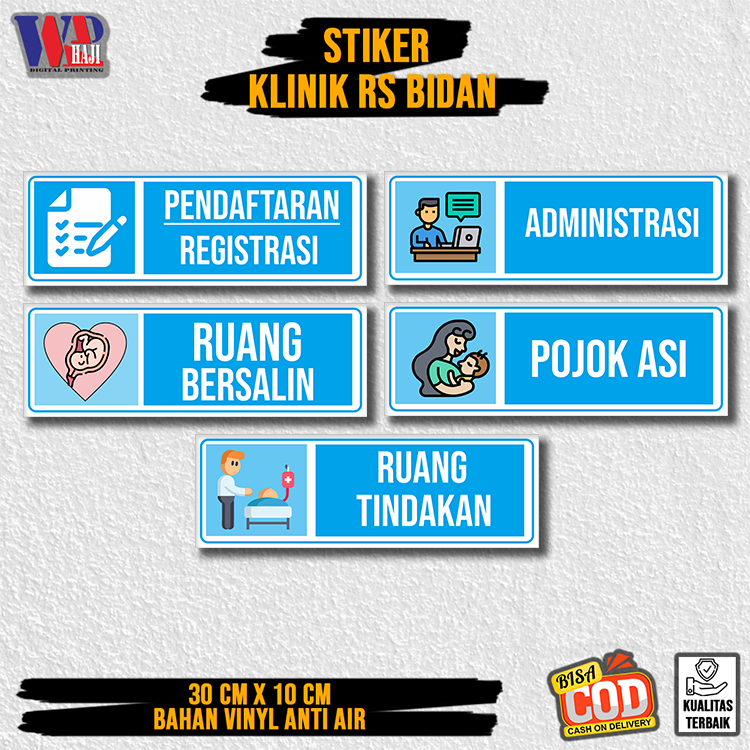 Jual Stiker Klinik Kesehantan | Stiker Bidan Bersalin | Stiker Rumah ...
