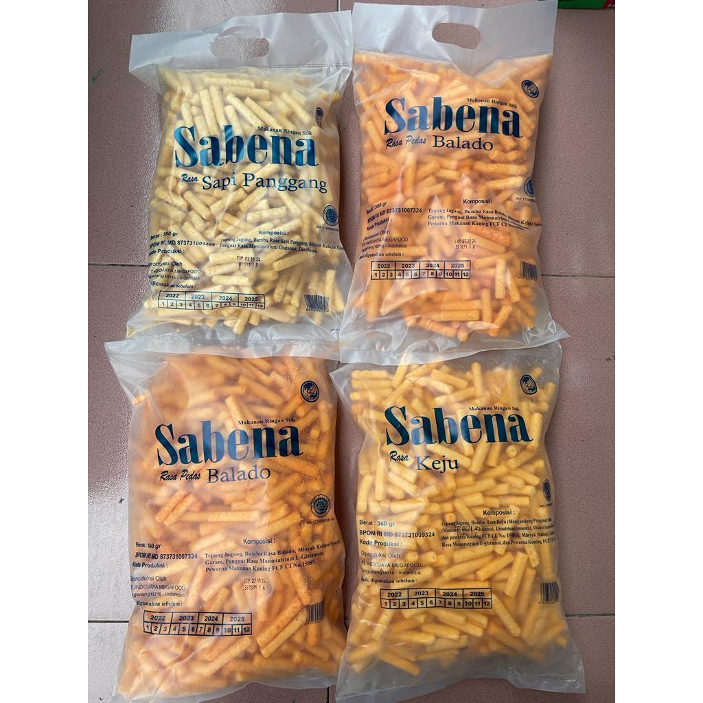 Jual Sabena Snack - Stik Sabena 360gr Rasa Keju Balado Jagung Bakar Sapi Panggang | Shopee Indonesia