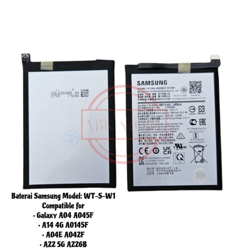Jual Baterai Samsung Galaxy A04 - A14 4G - A04E - A22 5G WT-S-W1 ...