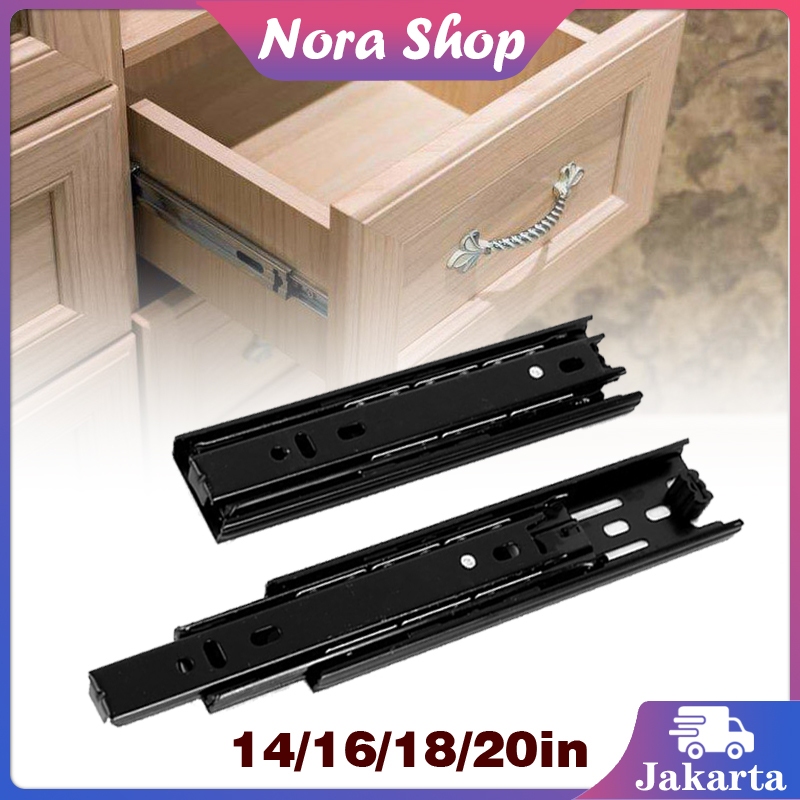 Jual 2PCS Rel Pintu Lemari Rel Laci Meja Rel Laci 40 Cm Huben Rel Laci ...