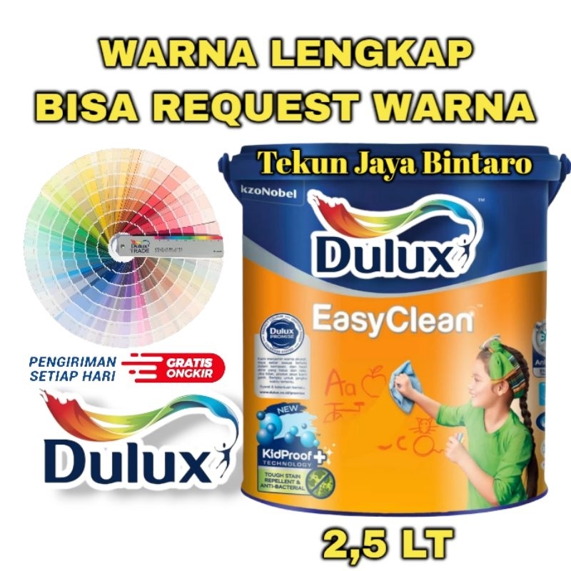 Jual DULUX EASY CLEAN AV 2,5 LITER / CAT TEMBOK ANTI NODA / BISA ...