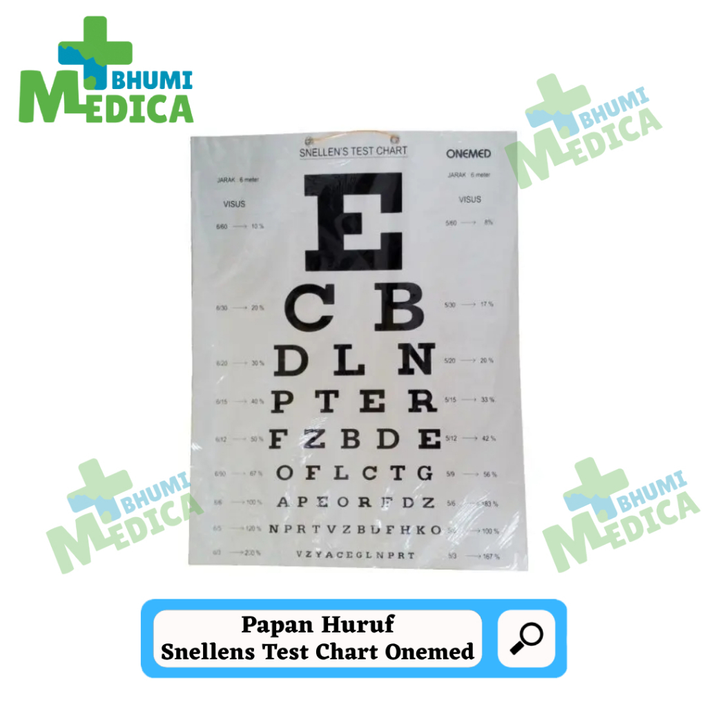 Jual Papan Huruf Tes Mata Snellens Test Chart Onemed | Shopee Indonesia