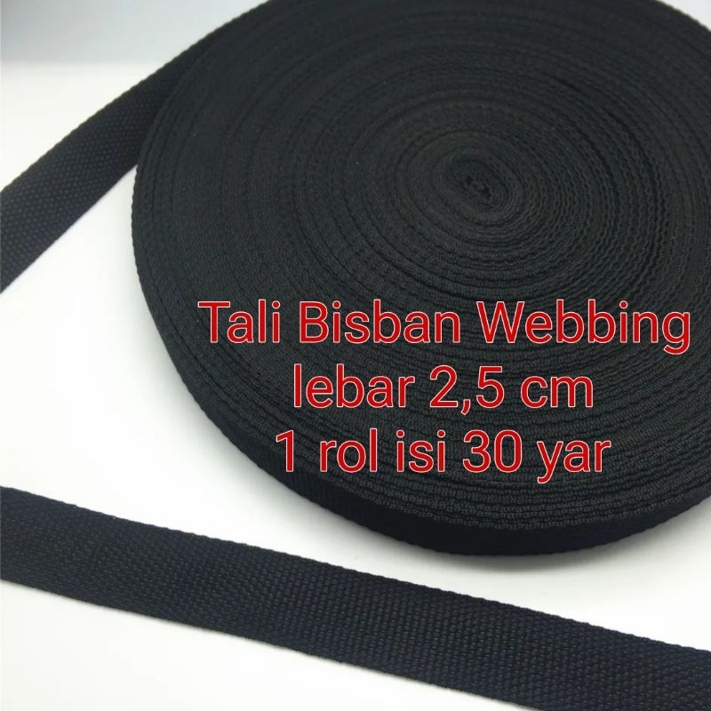 Jual Tali Bisban KRB Webbing Lebar 2.5 cm Rol Bisban Tali Webbing Bisban 2.5 cm | Shopee Indonesia