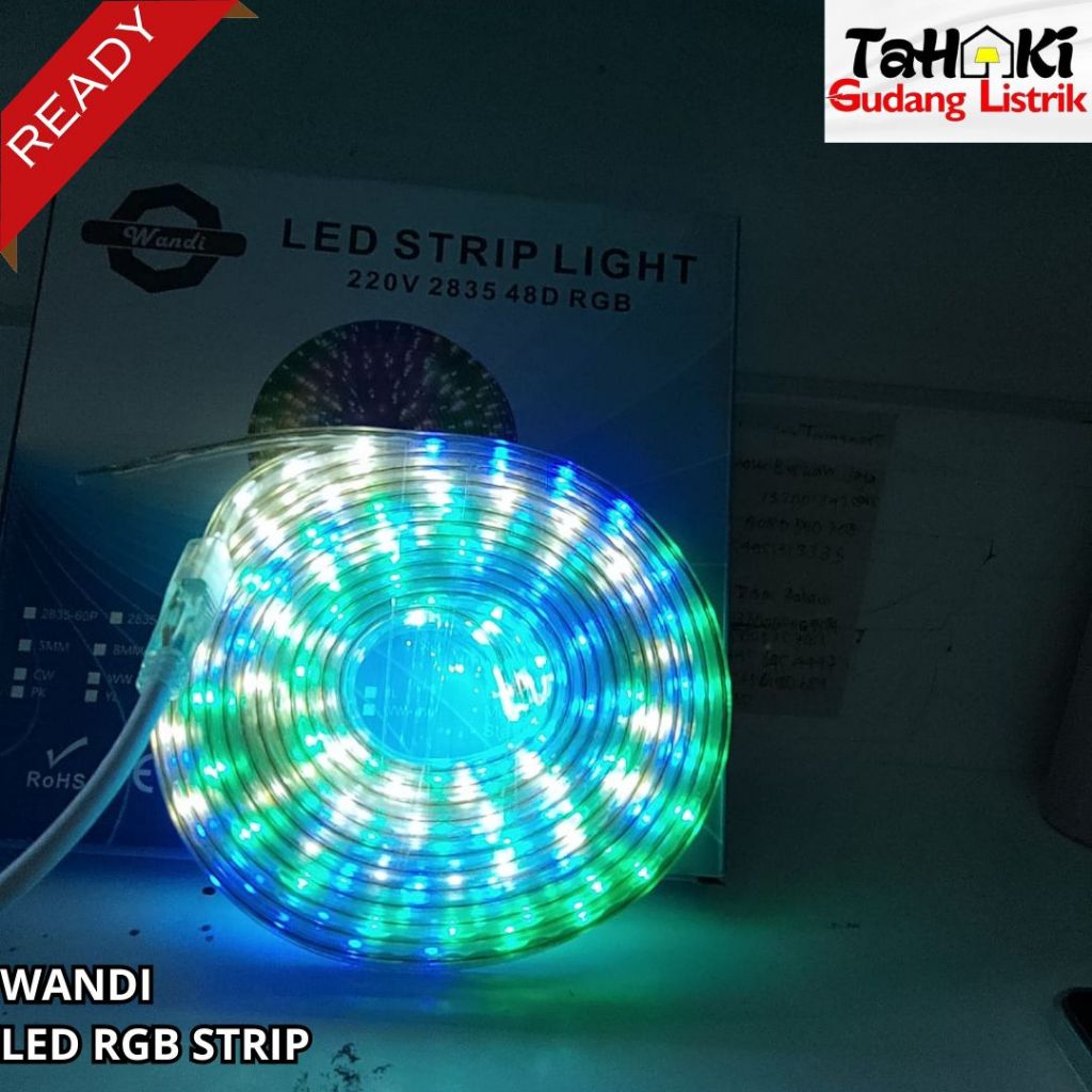 Jual Lampu led strip light 7 Meter 220V 2835 RGB WANDI | Shopee Indonesia
