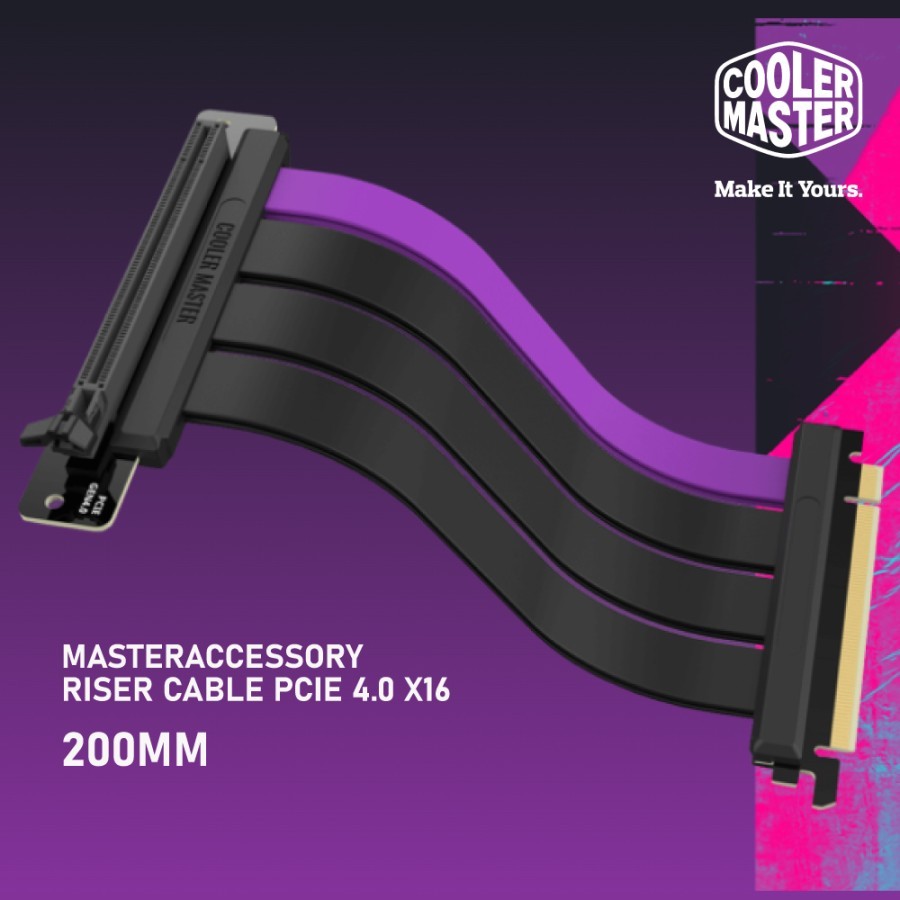 Jual VGA Riser Cooler Master Riser 200mm 20cm PCIe4.0 x16 Gen4 x16 PCIe ...