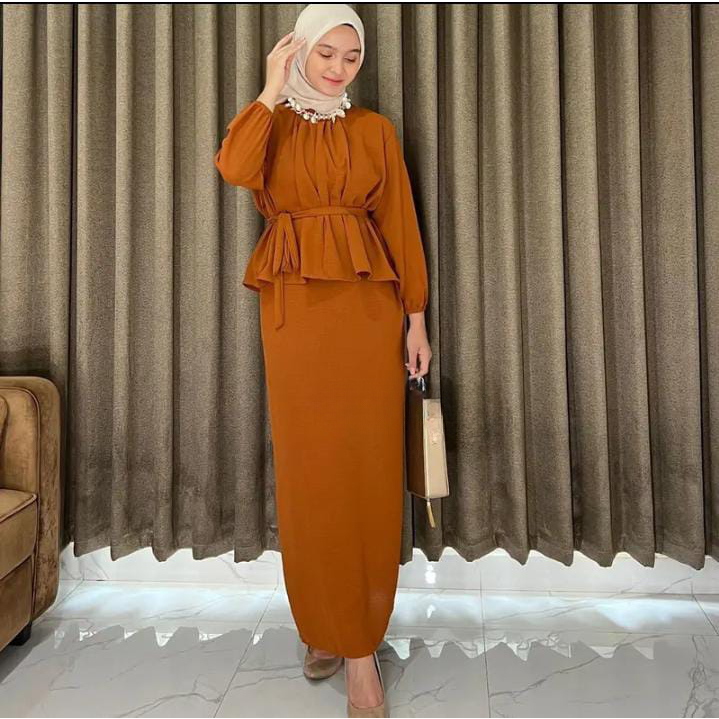 Jual DINI SET One Set Crinkle Airflow Outfit Remaja setelan dress ...