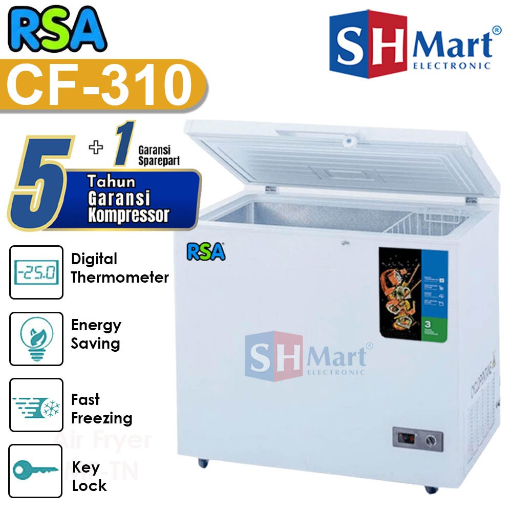 Jual CHEST FREEZER RSA 310 LITER CF310 / CF-310 FREEZER BOX GARANSI ...