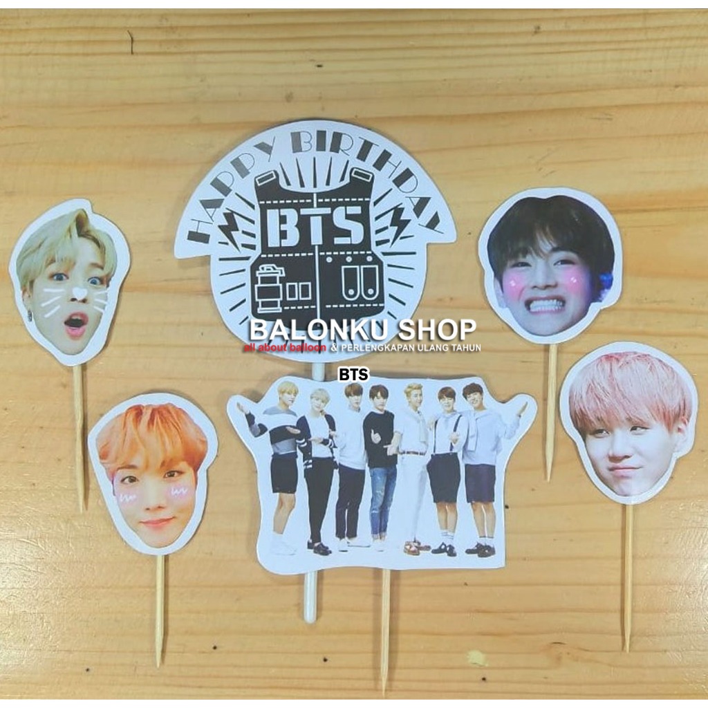 Jual Cake Topper Happy Birthday / Cake Topper BTS / Hiasan Kue | Shopee ...