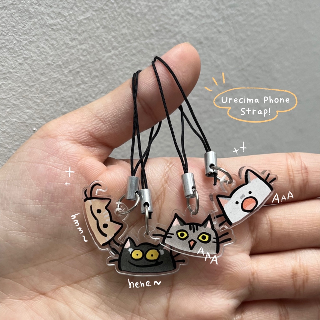 Jual Phone Strap Urecima, gantungan handphone kucing lucu kecil Hadiah ...