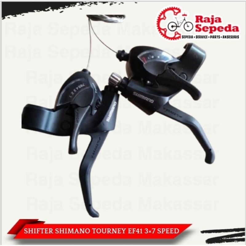 Jual SHIFTER REM SHIMANO TOURNEY ORI EF41 3 x 7 SPEED V-BRAKE (SEPASANG) | Shopee Indonesia