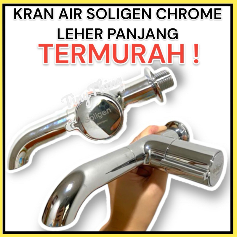 Jual Keran Kran Air Tembok Soligen Leher Panjang Chrome 1/2 inch Gagang ...