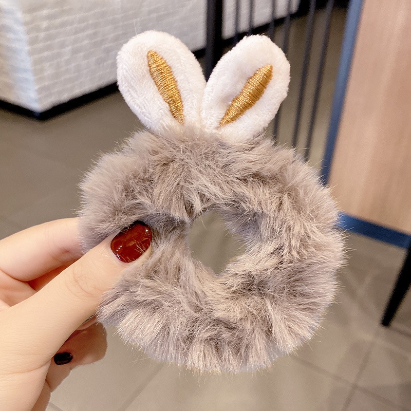 Jual IKAT RAMBUT SCRUNCHIE BULU MOTIF KELINCI KOREA KUNCIRAN RAMBUT ...