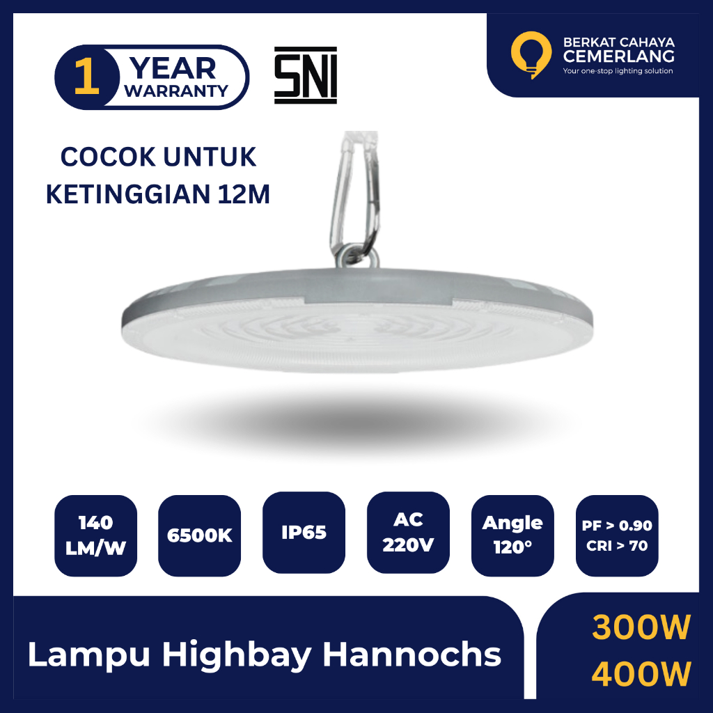 Jual Lampu High Bay Hannochs Satellite 300W 400W UFO Highbay LED Pabrik ...