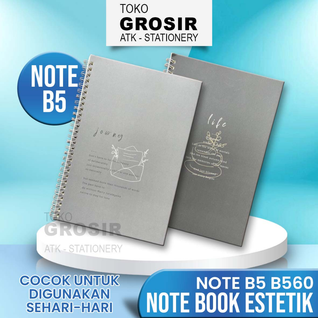 Jual Notebook Spiral Cover Estetik / Notebook Spiral Cover Cute ukuran ...