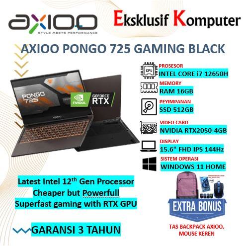 Jual LAPTOP GAMING AXIOO PONGO 725 I7 GEN 12 RAM 16GB 1TB SSD RTX2050 ...
