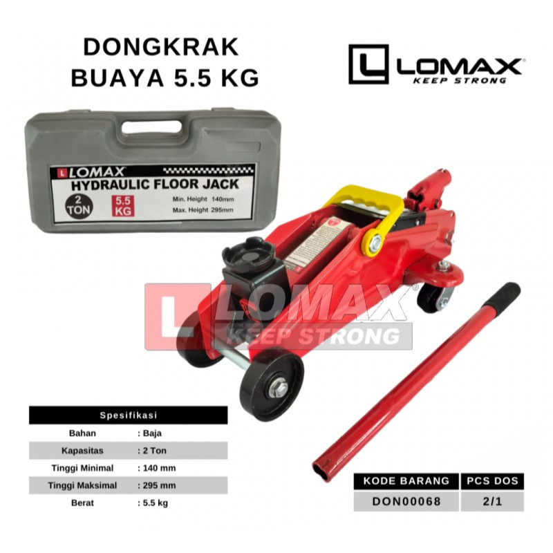 Jual Dongkrak Buaya/Hydraulic Floor Jack Merk LOMAX 2 Ton (DON00068 ...