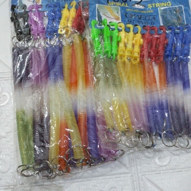Jual Gantungan kunci spiral warna warni ukuran medium dan jumbo isi 12 ...