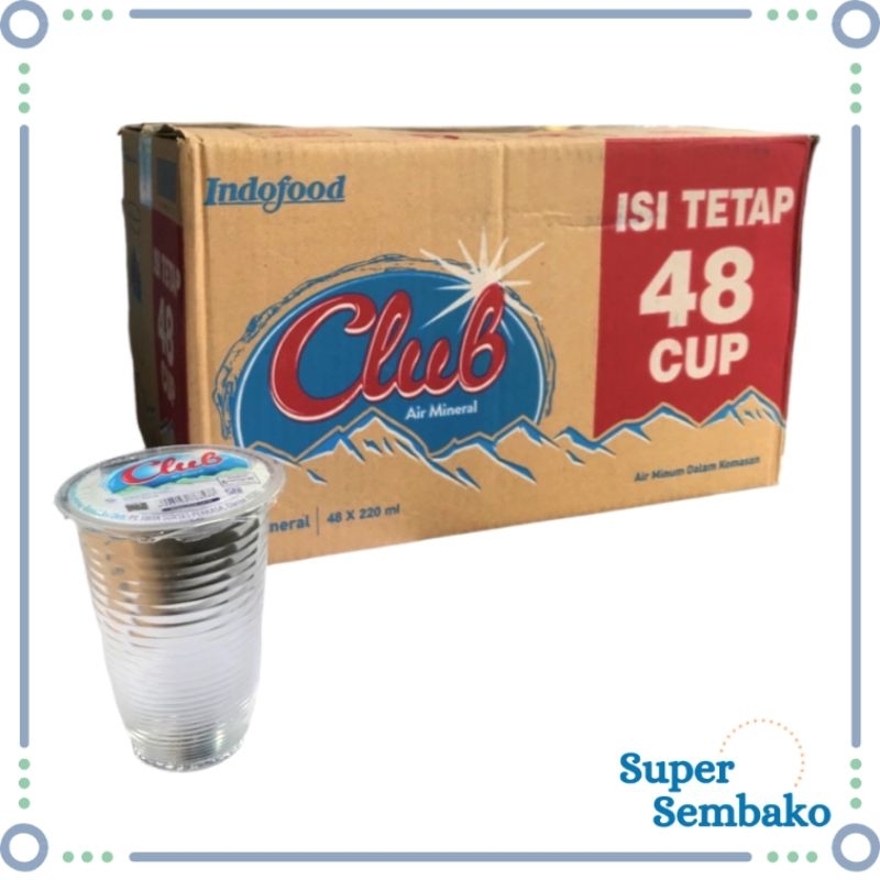 Jual AIR MINERAL CLUB GELAS 220ml ISI 48 CUP GELAS PER DOS | Shopee ...