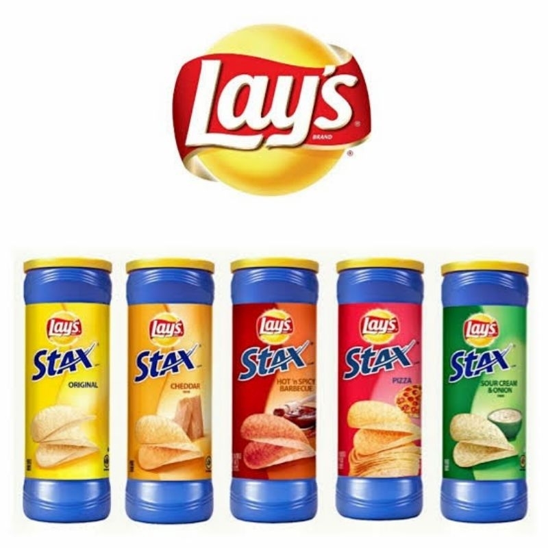 Jual Lays Stax Potato Chips - ALL VARIAN Cheddar / BBQ / Salt Vinegar ...