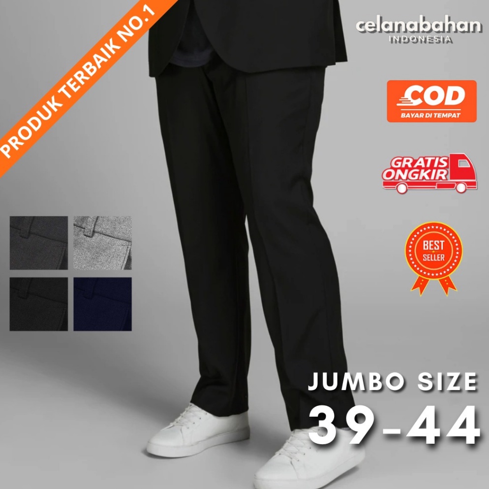 Jual Baru KodeB6n1M Celana Panjang Kantor Jumbo Formal Kerja Bahan Dasar Slimfit Pria | Shopee ...
