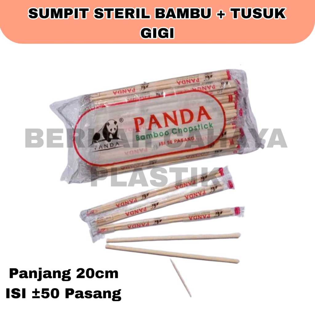 Jual Sumpit Bambu Panda + Tusuk Gigi /Bamboo Chopstick Steril,1pack isi ...