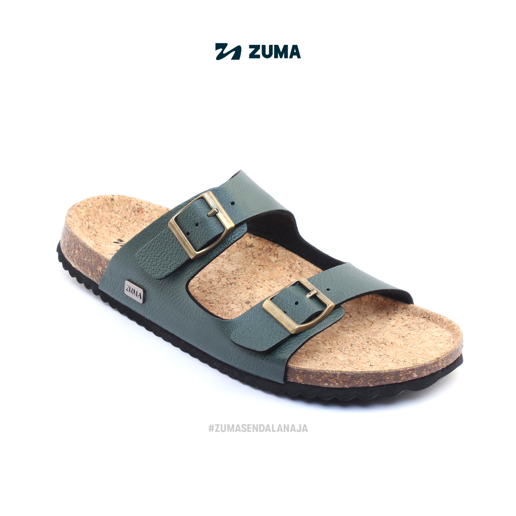 Jual Zuma Men Luca 3 Green, Sandal Slop Pria Karet Slip On Polos, Green ...