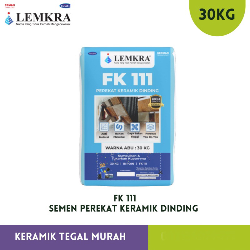 Jual Lemkra Semen perekat Keramik Dinding FK 111 30KG | Shopee Indonesia