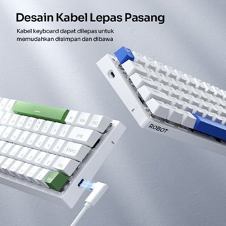 Jual ROBOT WORKMATE IV Mechanical Wired Gaming Keyboard 63 Keys PBT ...