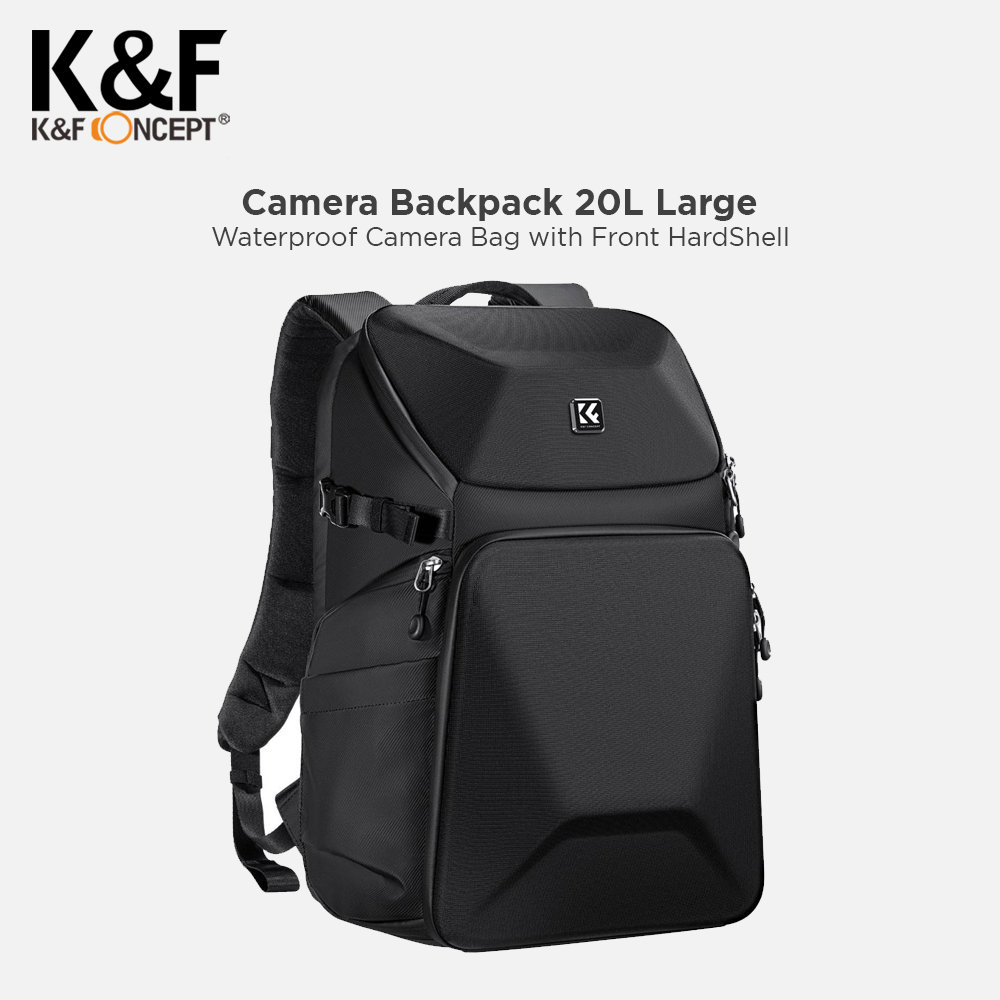 Jual K&F Concept 20L Tas Camera Backpack Waterproof Photography Laptop with Hardshell - Black ...