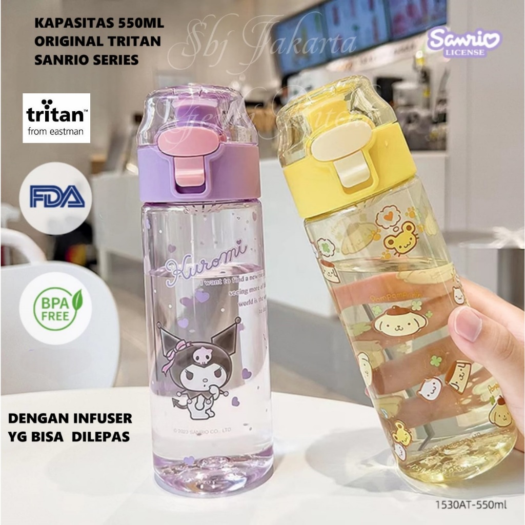 Jual Botol minum anak 550ml Tritan BPA Free Sanrio melody kuromi disney ...