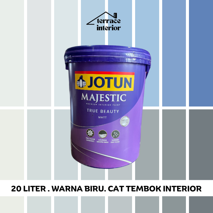 Jual Cat Tembok Majestic Matt Interior Jotun warna Biru 20 L | Shopee Indonesia
